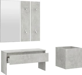 Sada nábytku do předsíně betonově šedá kompozitní dřevo 3082057
