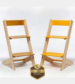 Lucas Wood Style - rostoucí židle EASY LINE zvýhodněný set 2 ks -  buk + žlutá