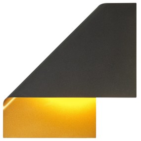 Mantra 7694 Luppi, moderní černozlaté nástěnné svítidlo 1xGX53 37,5x37,5 cm