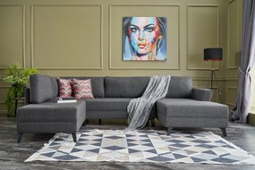 Atelier del Sofa Rohová sedací souprava Eris - Anthracite, Antracitová