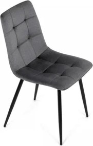 Jídelní židle šedá látka čtyřnohá kovová černá podnož DCL-X7015 GREY2