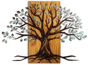Wallexpert Dekorativní nástěnný dřevěný doplněk Willow - 382-A, Ořech, Hnědá