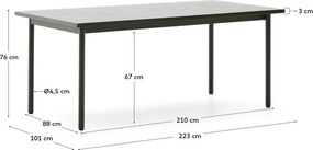 Zahradní jídelní stůl s keramickou deskou 101x223 cm Maurina – Kave Home