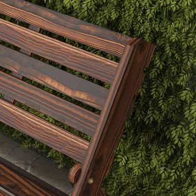 Zahradní lavice Outsunny 2místná dřevěná lavice s opěradlem s nosností až 250 kg na zahradní balkon 122 x 63 x 83 cm | Aosom.de