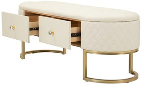 Designová lavice Pembroke 120 cm bílá