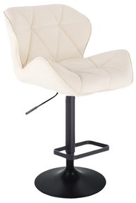 LuxuryForm DESIGN Barová židle MILANO na černé kulaté podstavě - krémová