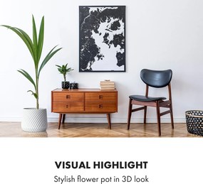Fox & Fern Heusden, sada 2 květináčů, polyston, vhodný na rostliny, ruční výroba, 3D vzhled