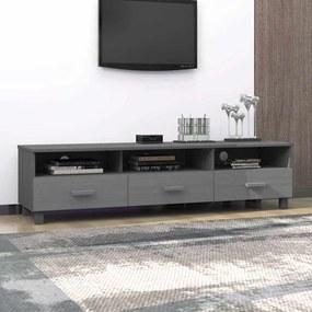TV stolek HAMAR tmavě šedý 158 x 40 x 40 cm masivní borovice 340474