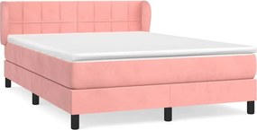 Box spring postel s matrací růžová 140x190 cm samet 3127492