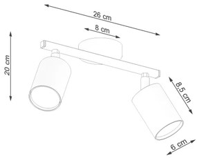 Sollux SL.1127 - Bodové svítidlo LEMMI 2xGU10/40W/230V černá