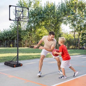Costway Výškově nastavitelný basketbalový stojan, venkovní basketbalový koš