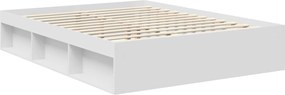 Rám postele s čelo Bílá 150 x 200 cm Masivní borové dřevo 3412470