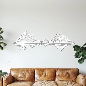 dřevo života Dřevěné hory s vodou na zeď Rozměry (cm): 60x17, Barevný vzor: Bílá