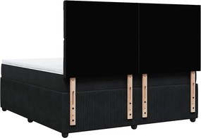Box spring postel s matrací černá 180x200 cm samet 3292420