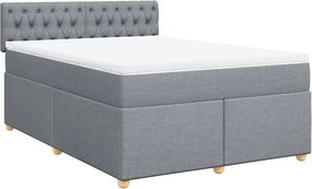 Box spring postel s matrací světle šedá 160 x 200 cm textil 3289038