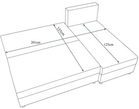 Moderní rohová sedačka HORTENZIE - černá / bílá