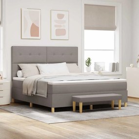 Postel s boxspringem s čelo Taupe 200 x 180 cm textil 3344321