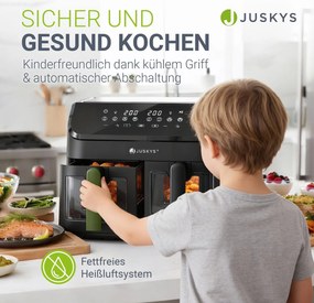 Juskys Horkovzdušná fritéza 9 l se dvěma koši