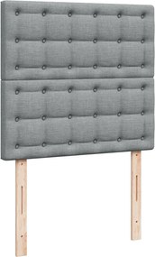 Box spring postel s matrací světle šedá 90x190 cm textil 3292657