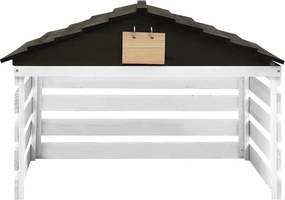 Garáž na robotickou sekačku černobílá 78x74x54 cm jedlové dřevo 315300