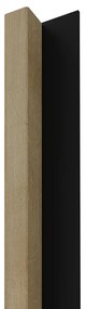 Dřevěná lamela LINEA SLIM 1 - dub / černá 265x5,4x3 cm cena za balení