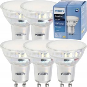 LED žárovka Philips GU10 5x 4,9W - 550lm - 4000K EyeComfort 15 000h