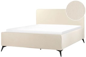 Manšestrová postel 160 x 200 cm béžová VALOGNES Beliani