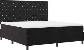 Postel s boxspringem s matrací s čelo Černý 180 x 200 cm samet 3339784