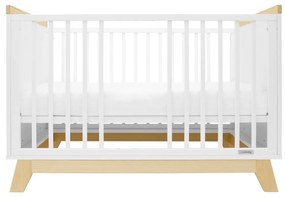 NEW BABY Dětská postýlka se zábranou New Baby MARCUS 120x60 cm bílá/přírodní