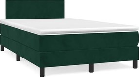 Box spring postel s matrací a LED tmavě zelená 120x190 cm samet 3270144