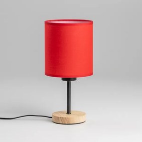 Brilagi - Stolní lampa NUBILA WOOD 1xE27/25W/230V dub/červená