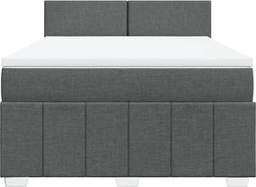 Box spring postel s matrací tmavě šedá 140x200 cm textil 3287085