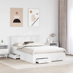 Rám postele se zásuvkou Bílá 140 x 190 cm Kompozitní dřevo 3408254