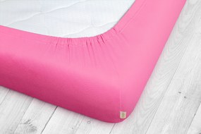 Jersey prostěradlo středně růžové na výšku matrace do 30 cm Velikost: 180 x 200