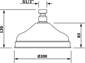 Růžová mosazná hlavová sprcha ø 20 cm Antea – Sapho