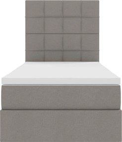 Postel s úložným prostorem a matrací Taupe 90 x 190 cm textil 3371751