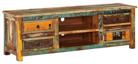 TV stolek 4 zásuvky recyklované dřevo - Default Title