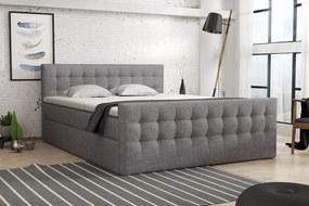 ZETKA MIDAS 200x200 moderní kontinentální postel boxspring šedá 202 x 92 x 216 cm