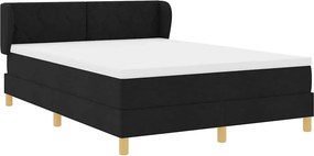 Postel s boxspringem s čelo Černá 140 x 190 cm textil 3340271