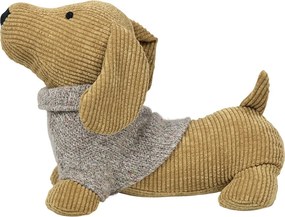 Hnědá dveřní zarážka jezevčík Dachshund - 33*14*20cm