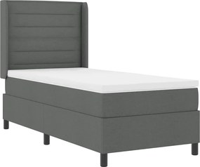 Postel s boxspringem s polštářem Tmavě šedá 200 x 100 cm textil 3341568