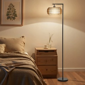 HOMCOM LED stojací lampa s dvojitým stínidlem, stmívatelná stojací lampa se 3 barevnými teplotami pro obývací pokoj, ložnici, kancelář, černá