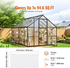 Polykarbonátové skleníkové panely 12 Kusů 2 × 1,2 m × 0,6 cm Střešní plechy