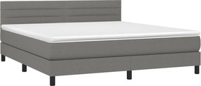 Box spring postel s matrací tmavě šedá 160x200 cm textil 3140146