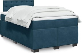 Box spring postel s matrací modrá 120 x 200 cm samet 3288598