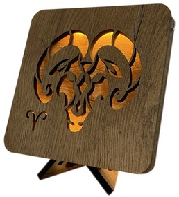 Li-Go Znamení "Beran" lampa 19x19cm provedení povrchu: dub světlý