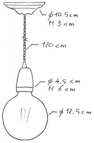 creative cables Závěsná lampa s se spirálovým textilním kabelem a porcelánovými detaily Barva: Černá
