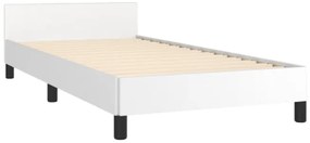 vidaXL Rám postele s čelem bílý 90x200 cm umělá kůže