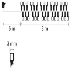LED Vánoční venkovní řetěz 400xLED/13m IP44 studená bílá