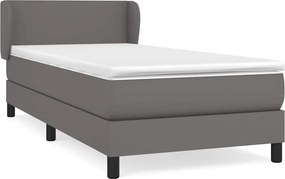 Box spring postel s matrací šedá 90x190 cm umělá kůže 3127167